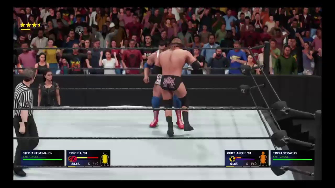 ROYAL RUMBLE 2001: TRIPLE HHH VS KURT ANGLE - YouTube