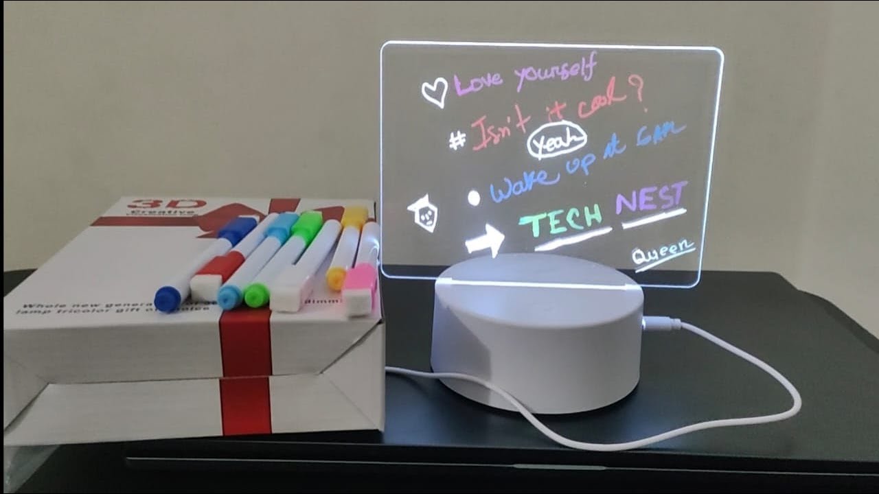 RGB LED Note Board with 7 Colorful Pens - YouTube