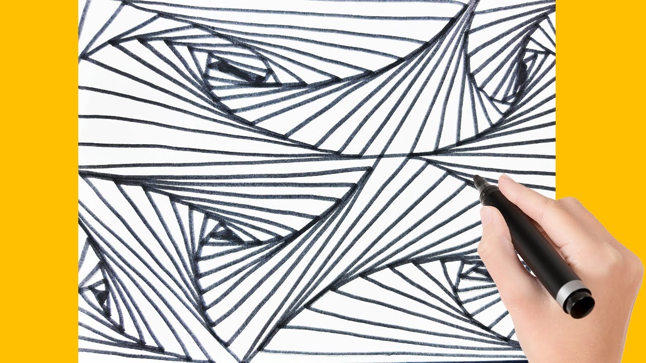 How To Draw Freehand Spiral Pattern | Stress Relieving Art | Relax ...