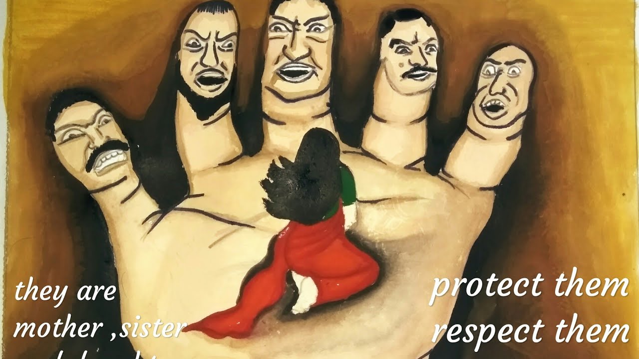 Save girl child /How to Draw and paint poster on stop women harrasment ...