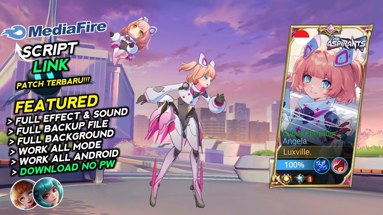 Script Skin Angela Aspirants Cyber Cherubin | Full Effects Sound | Mobile Legends Bang Bang ...