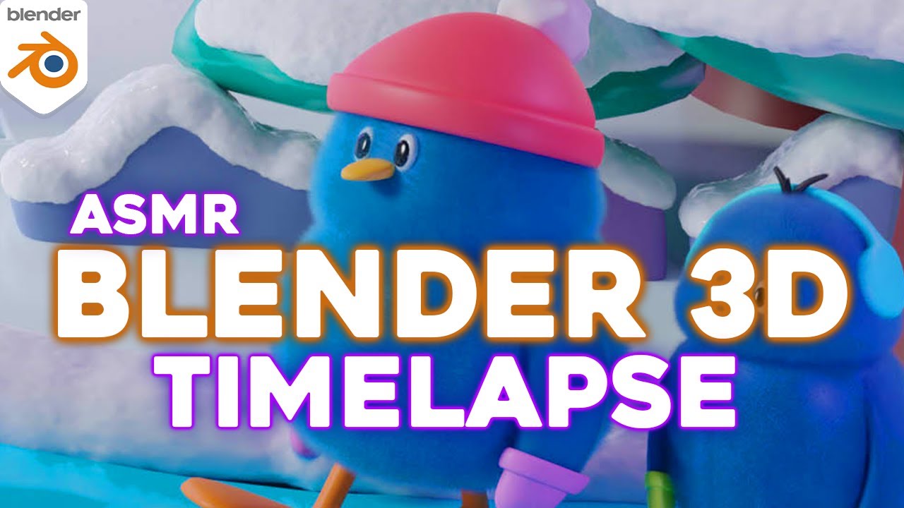 ASMR Time-lapse - How I Made A CUTE Penguin Wallpaper In Blender 3D ...