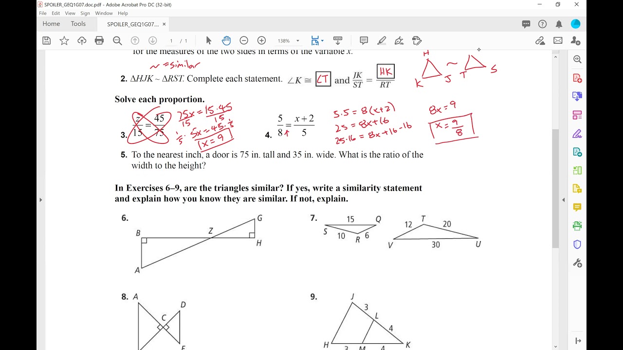 I do your Math Homework #1 (9th Grade Geometry) - YouTube