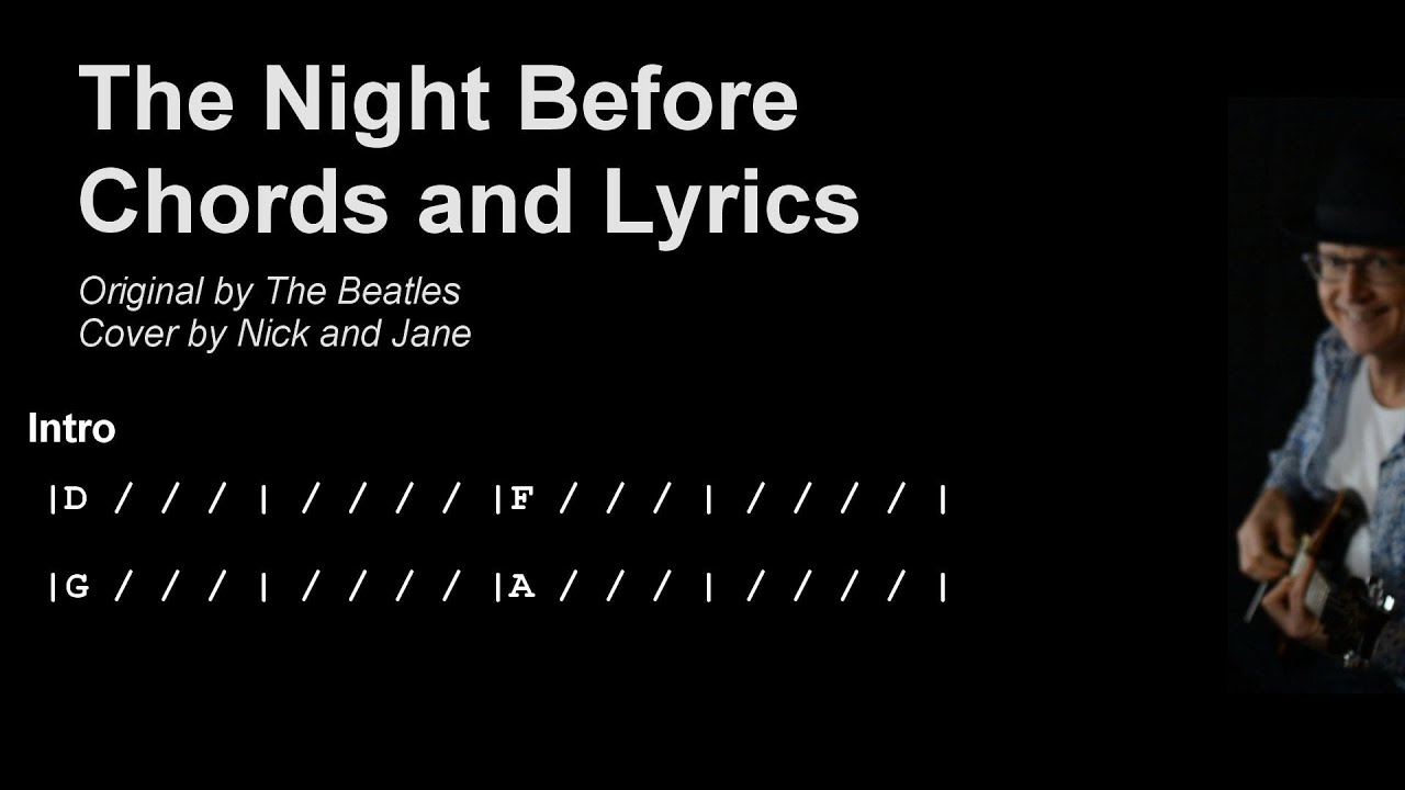 The Night Before | Chords and Lyrics | Beatles Cover - YouTube