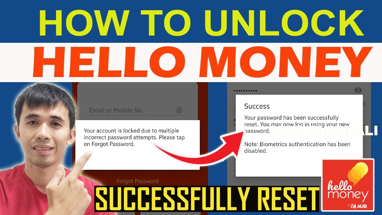 PAANO RESET ANG PASSWORD NG INYONG AUB HELLO MONEY ACCOUNT | UNLOCK ...