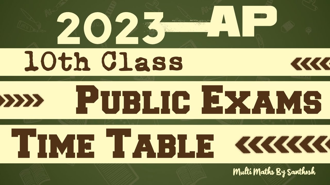 10th class public exams time table 2023 ap | 10th class public exams ...