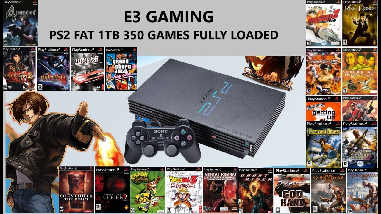PLAYSTATION 2 (PS2) FAT CONSOLE 1TB 350 GAMES FULLY LOADED E3 GAMING ...