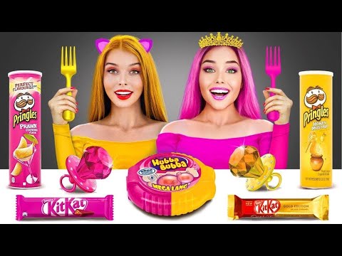 1 Renkli Yiyecek Yeme Kapışması ​Pembe vs Altın Yiyecek Savaşı! RATATA BOOM’den Son Bırakan Kazanır