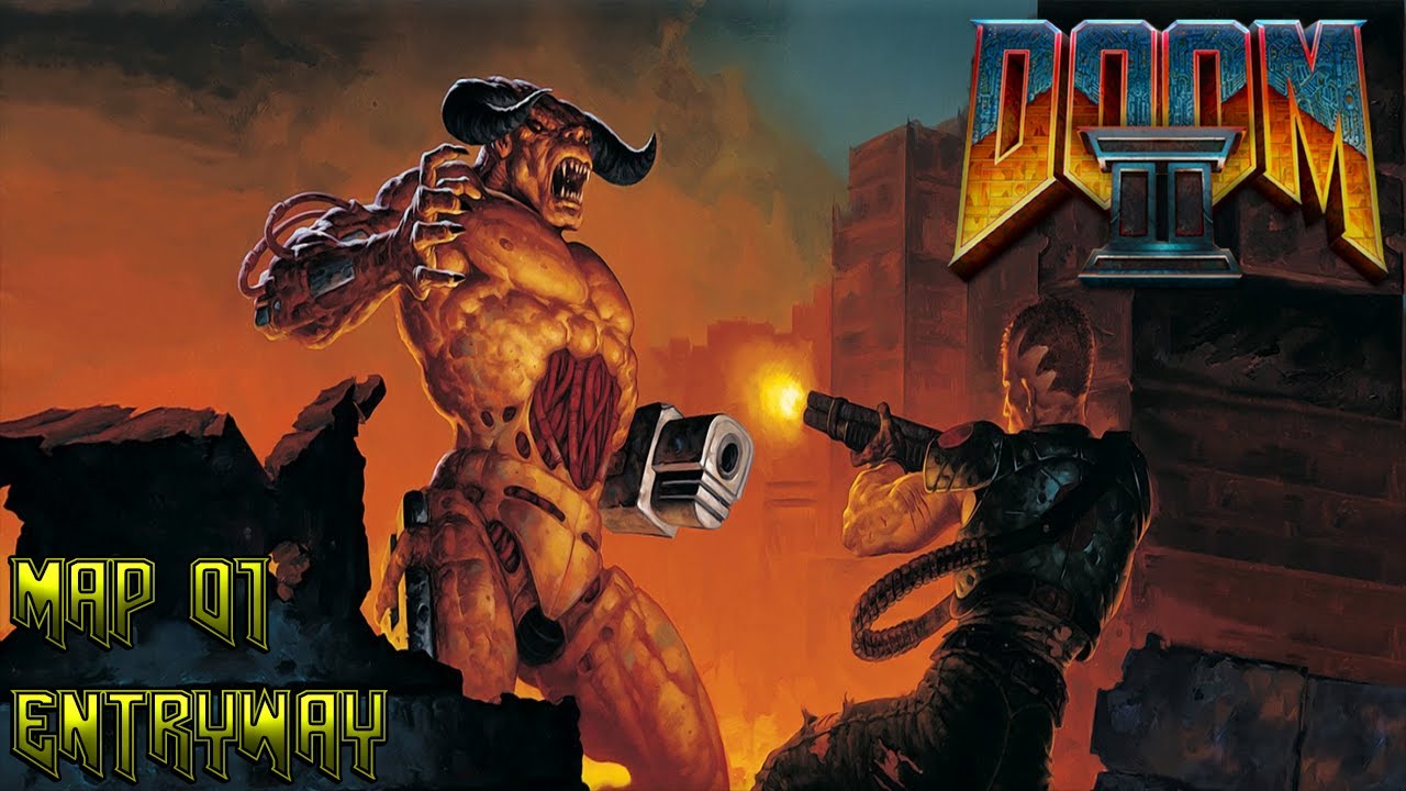 Doom II - Map 01 : Entryway (Ultra-Violence 100%) - YouTube