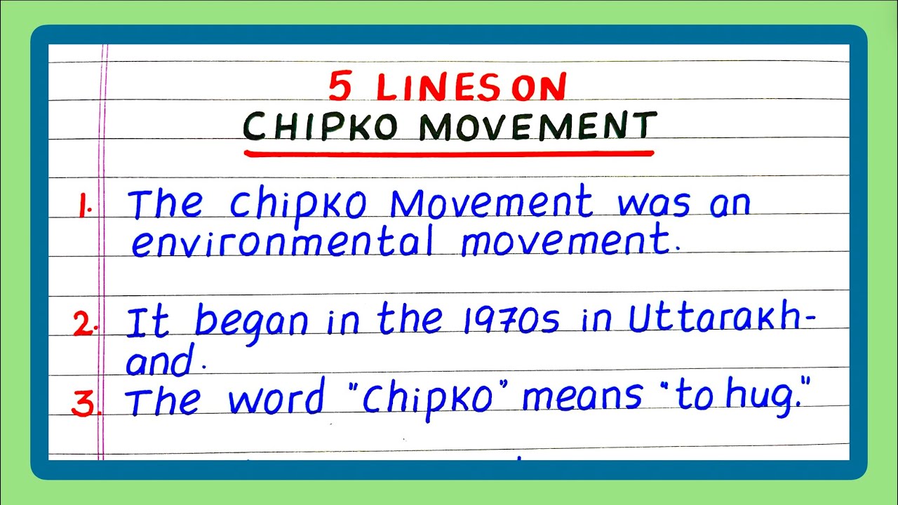 Few Lines on Chipko Movement | Five Lines on Chipko Movement | 5 Lines ...