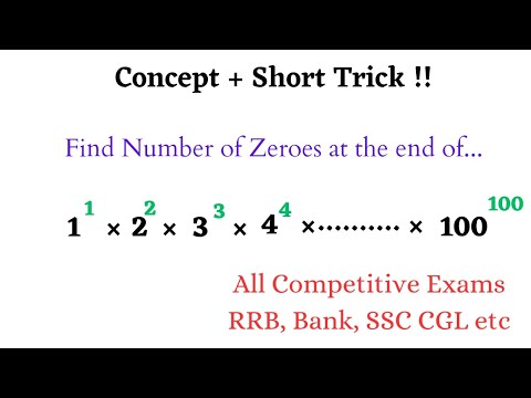 Number of Trailing Zeroes||Short Trick||All government exams||RRB,Bank ...