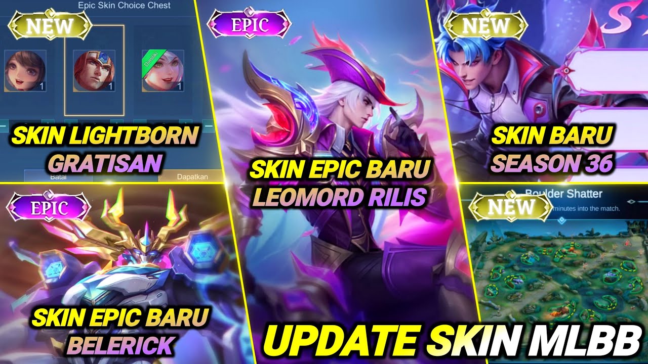 UPDATE SKIN SEASON 36, EPIC LEOMORD, EPIC BELERICK, EVENT SHINING SKIN ...