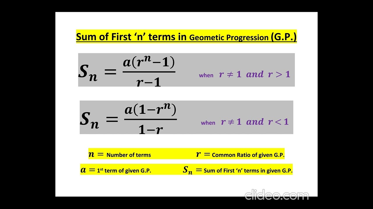 Sum Of N Terms In GP YouTube Sum Of N Terms In GP YouTube