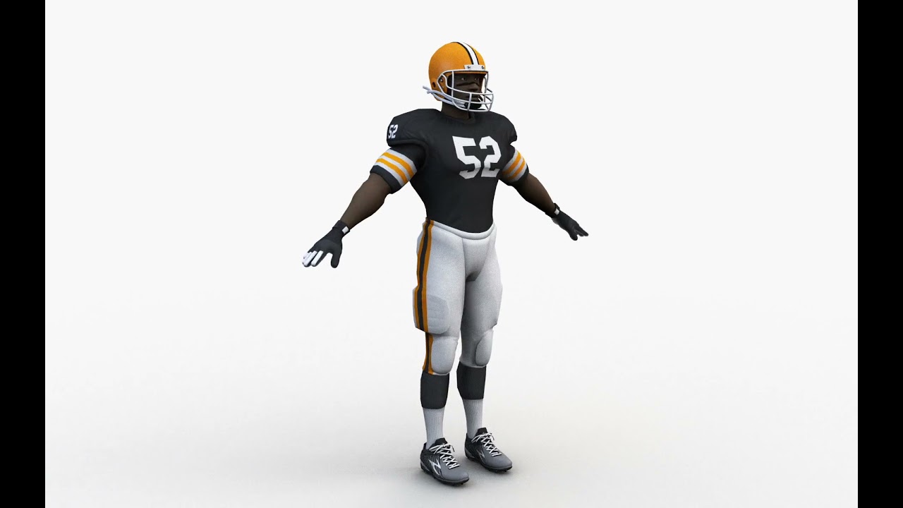 American Football Player 0006 3D Model Character by Tomoplace - YouTube