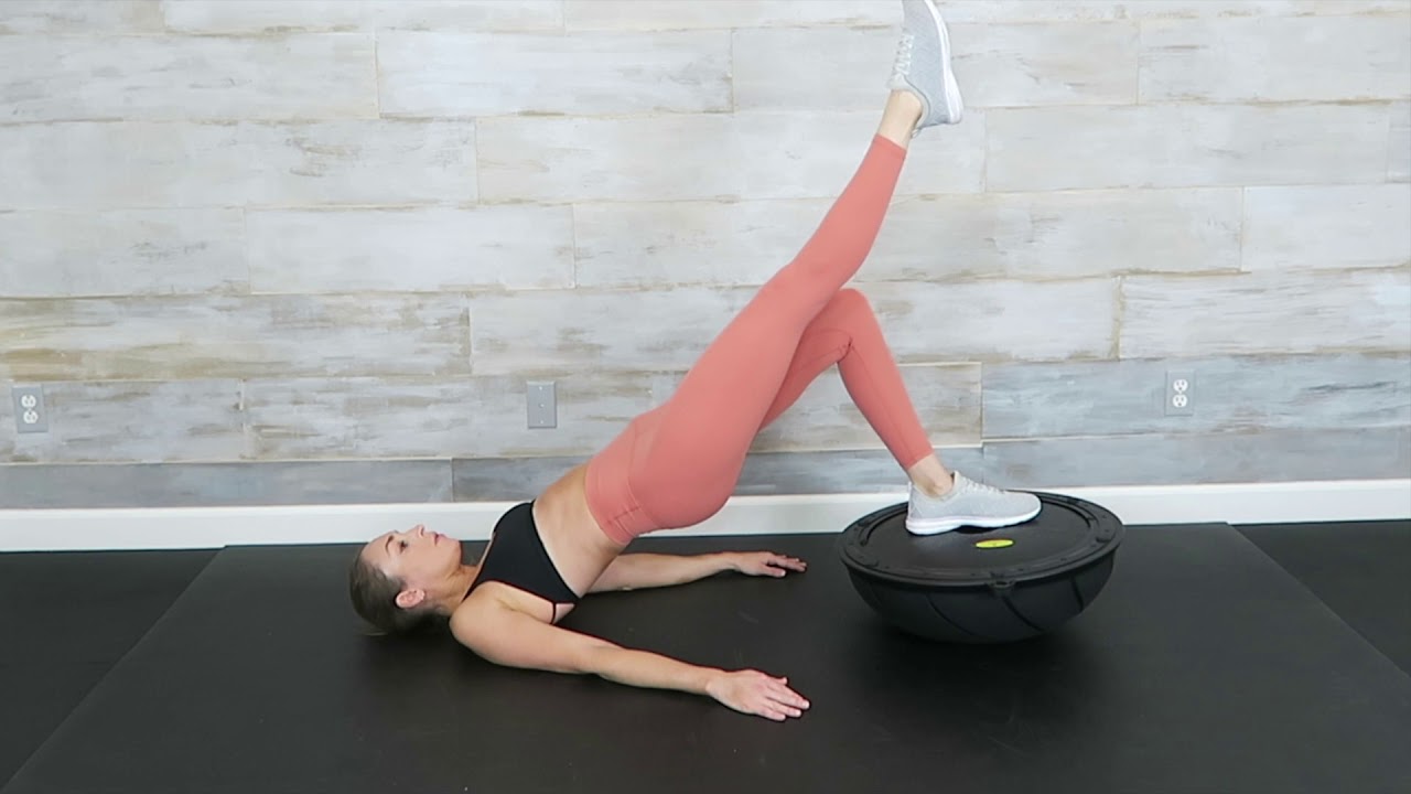 Bosu single leg bridge - YouTube