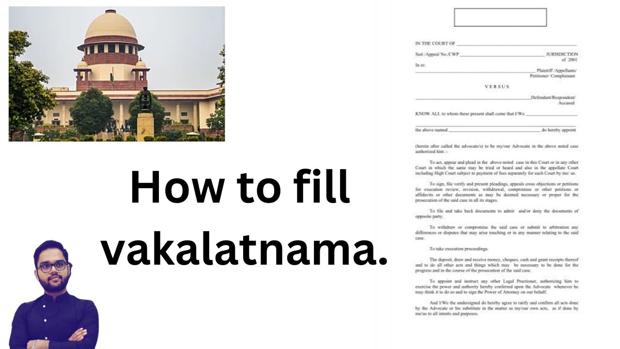 How to fill vakalatnama ? - YouTube