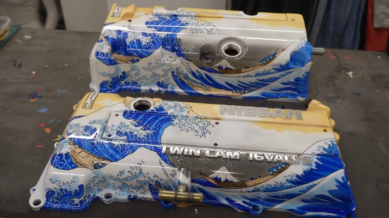 Custom painting valve covers Timelapse - YouTube