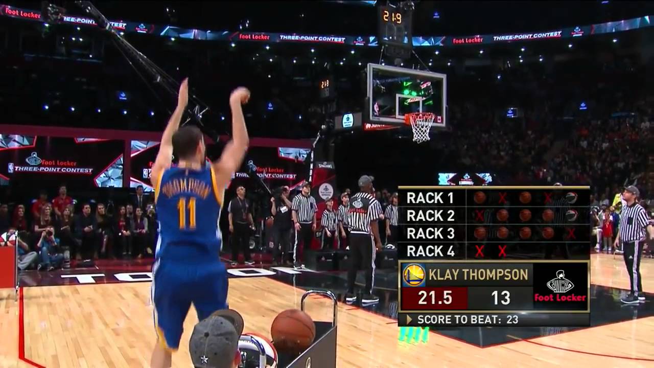 Three Point contest 2016 - Klay Thompson - Final Round - HD - YouTube