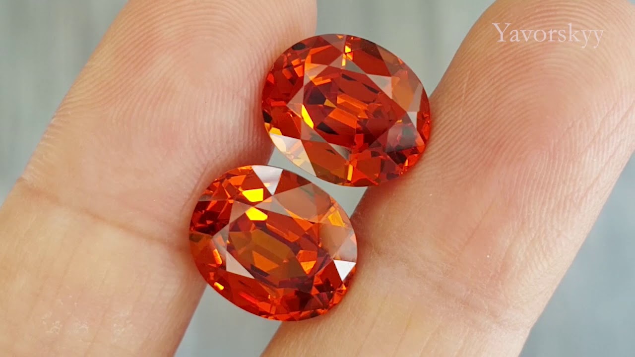 Mandarin Garnet 16.54 cts / 2 pcs - YouTube