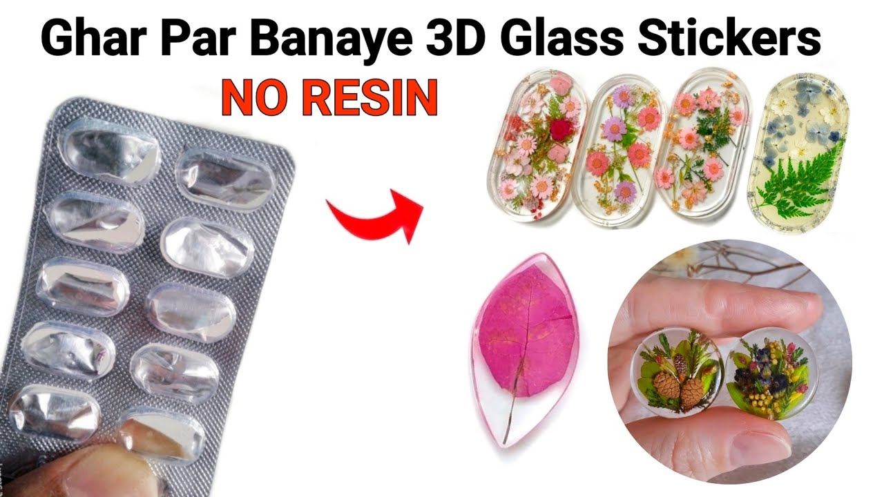 DIY Homemade Glass Stickers 🥰😍/how to make stickers at home/homemade 3d ...
