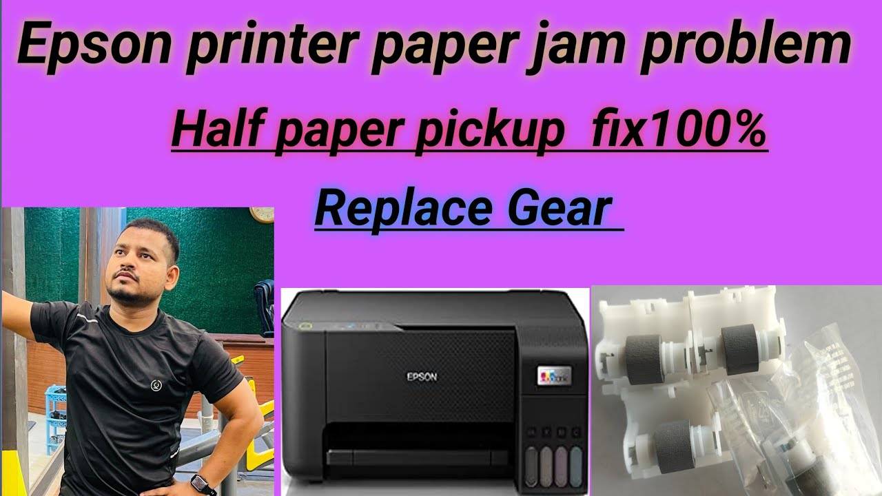 Epson printer L3210.L3250.L3110.3150 half paper pickup jam problem, red ...