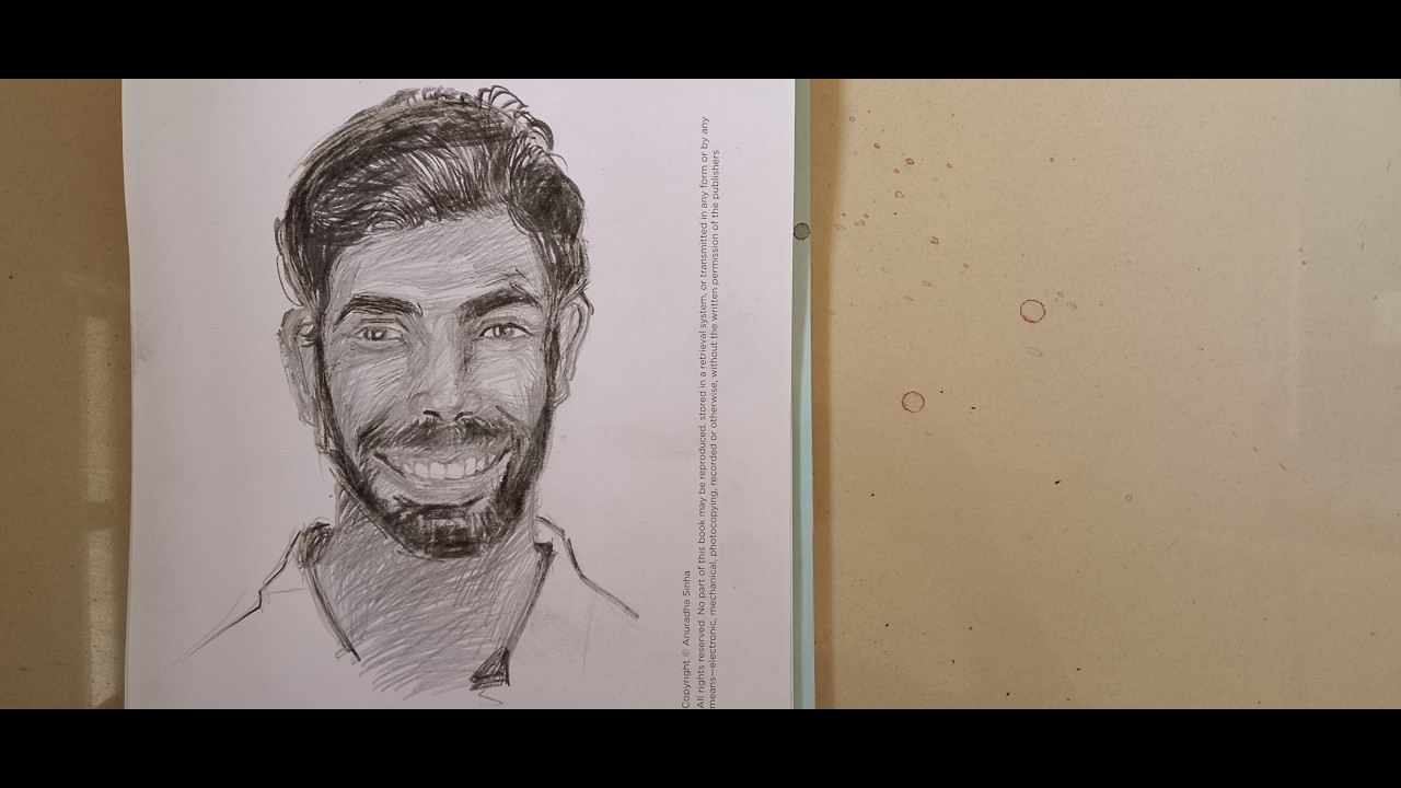 sketch of Human face|Bumrah|Rapid sketch|Drawing - YouTube