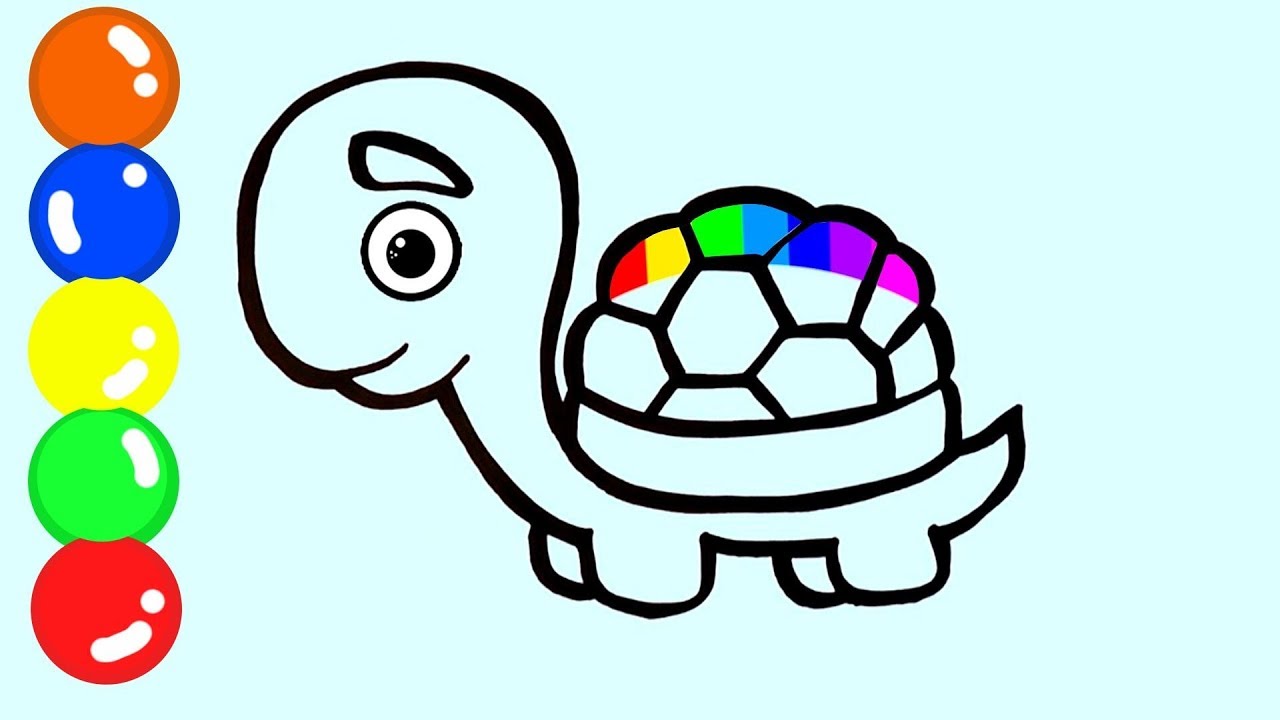 Toy Rainbow Turtle | Learn Colors & Drawing for Kids, Colouring for ...