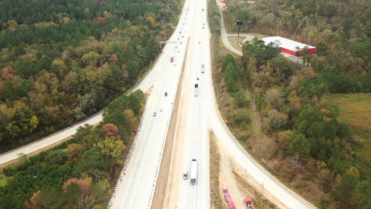 New westbound lane opens at state line as I-20 project continues - YouTube