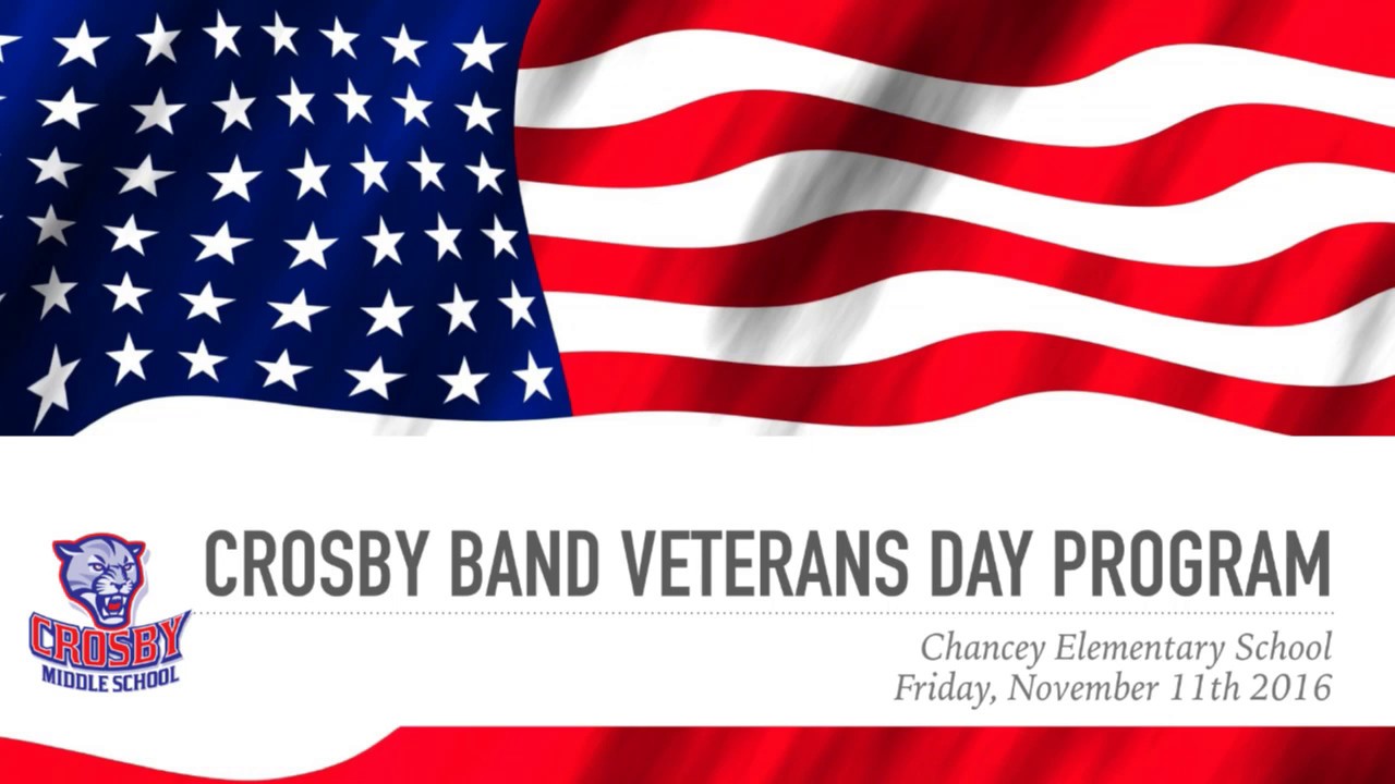 Veteran's Day Program at Chancey Elementary School 11.11.16 - YouTube