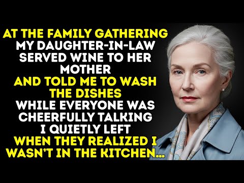 My Daughter-in-Law Poured Wine for Her Mother and Told Me to Wash the Dishes — So I Quietly Left