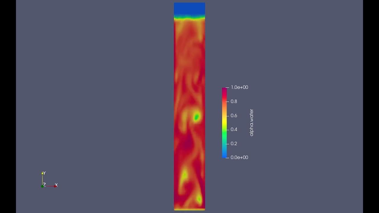 a bubble column simulated with OpenFOAM - YouTube