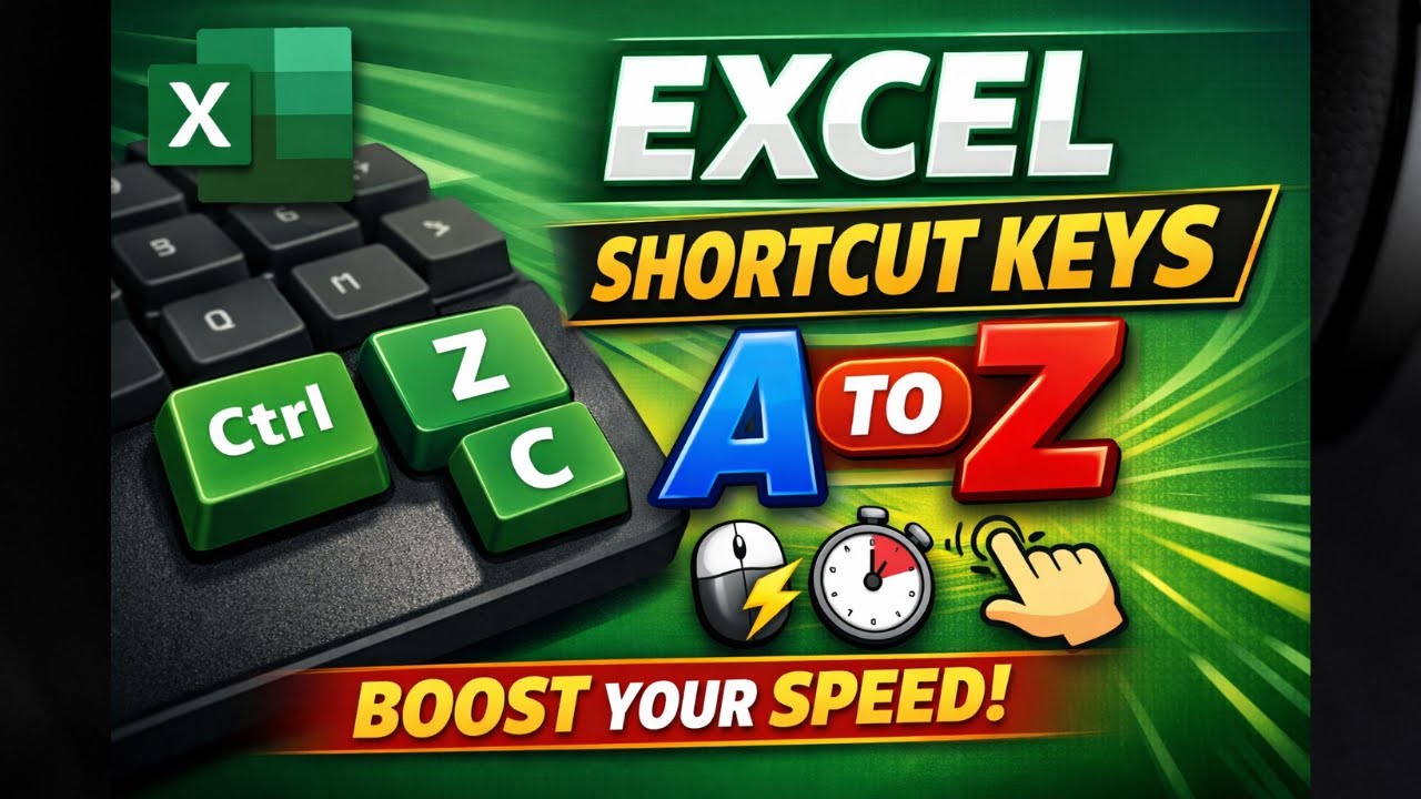 Excel Shortcut Keys A to Z | Learn Keyboard Shortcuts for Beginners ...