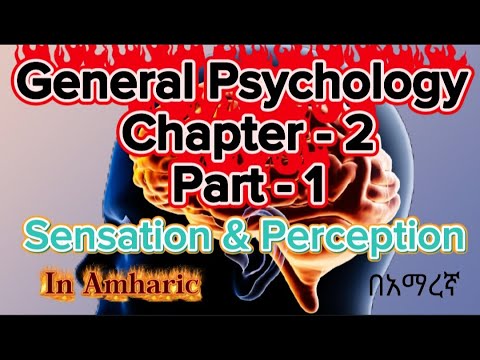 Psychology Chapter -2 part One Sensation and perception /ሳይኮሎጂ ምእራፍ -2 ...