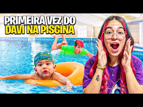 PRIMEIRA VEZ DO DAVI NA PISCINA NA CASA NOVA *ele gostou?