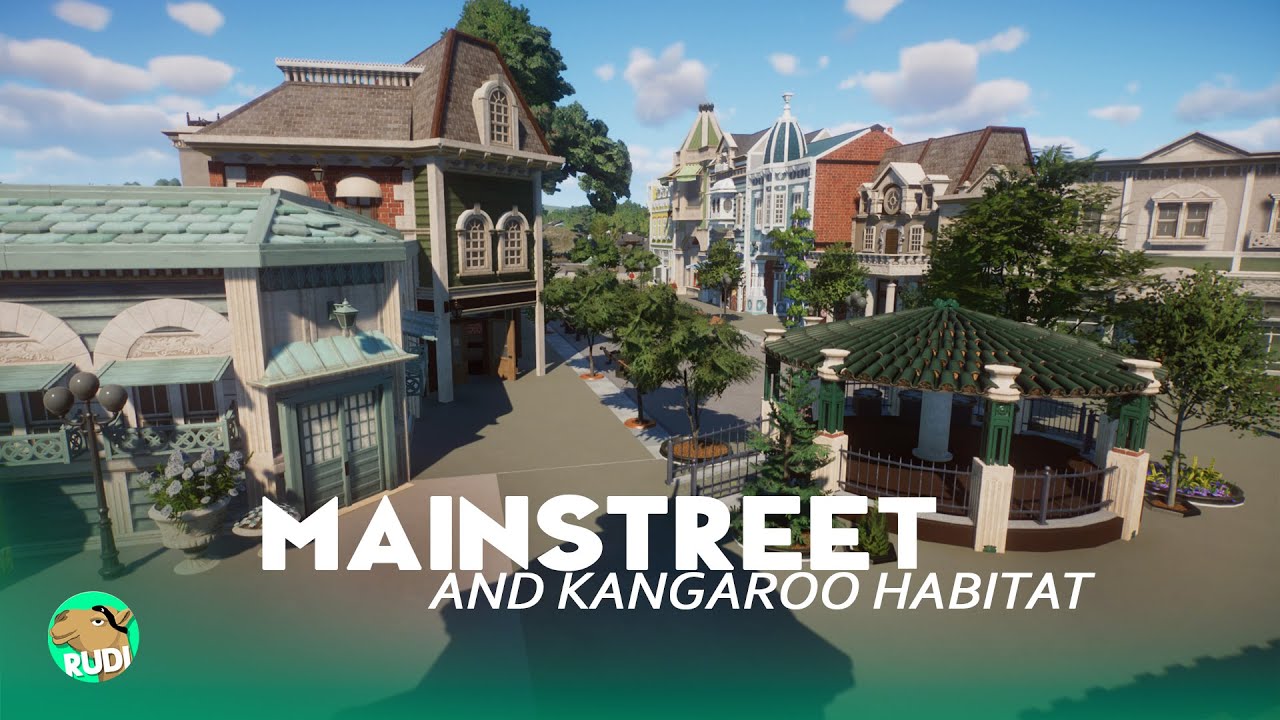 The Mainstreet & Kangaroos - Summer Lake Planet Zoo Speedbuild - YouTube