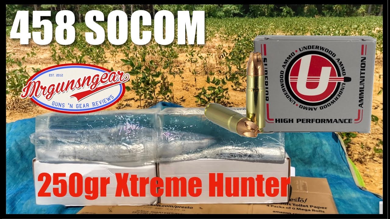 Underwood Ammo 458 SOCOM 250gr Extreme Hunter Ballistics Gel test - YouTube
