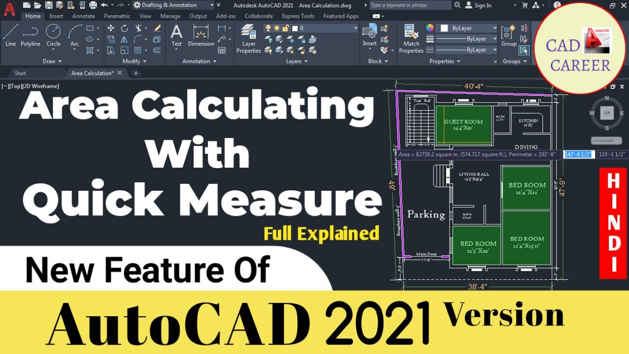AutoCAD 2021 NEW FEATURES AREA CALCULATING WITH QUICK MEASURE TOOL autocad-2021-new-features-area-calculating-with-quick-measure-tool