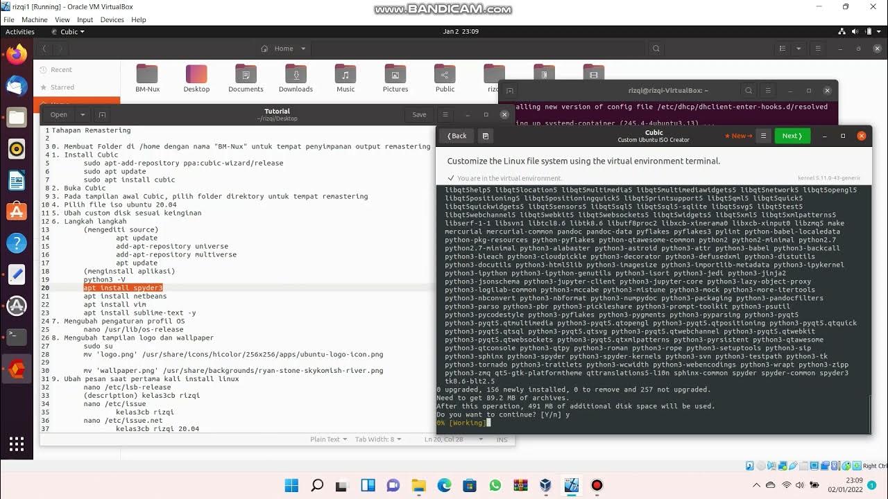 Remastering Ubuntu 20.04 Tema Programming Menggunakan Cubic - YouTube