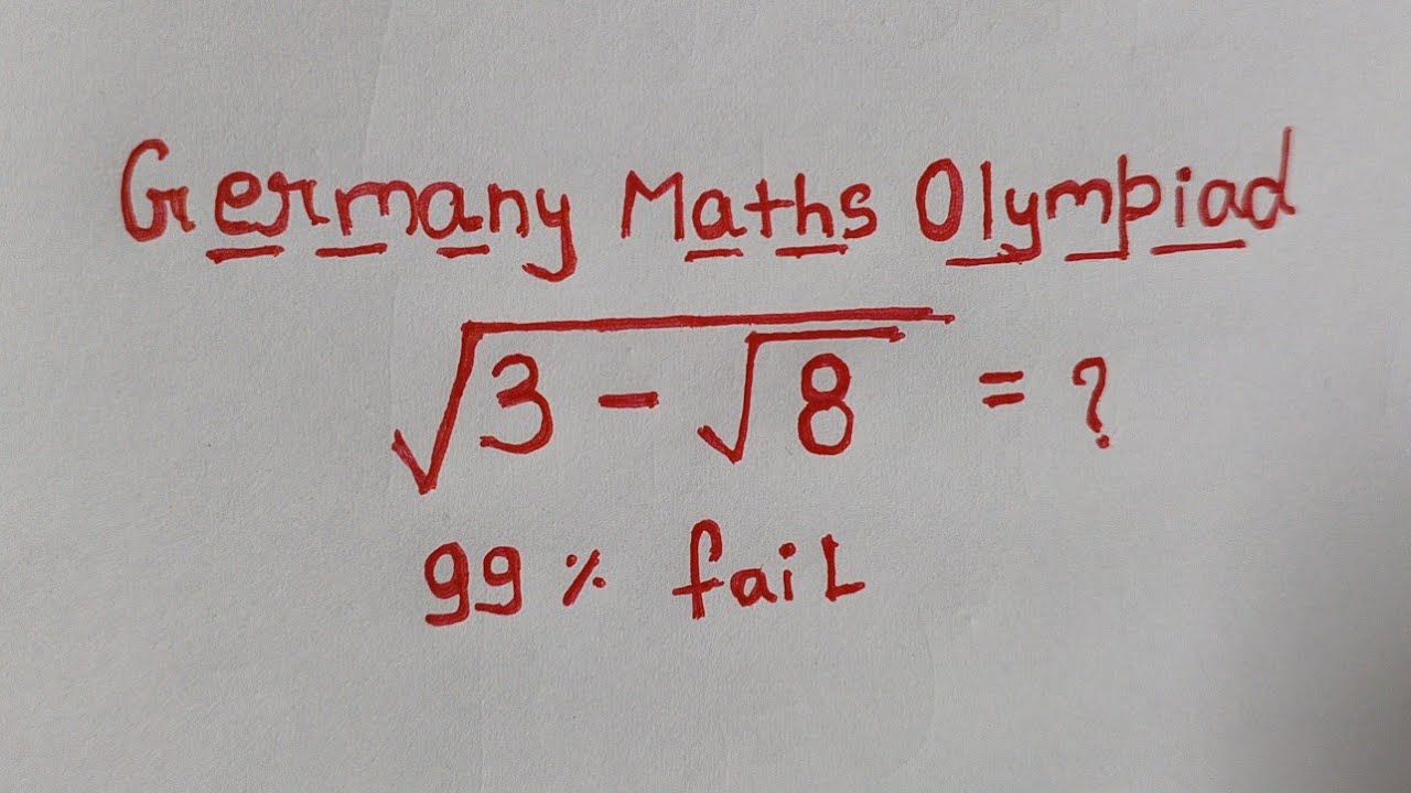 Germany | A Beautiful Algebra Square Root Math Olympiad Simplification ...