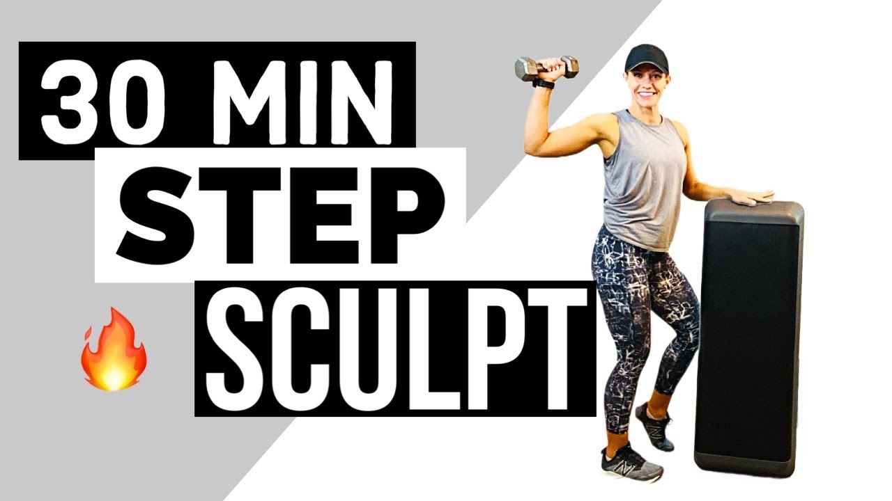 30 min Step Aerobics & Dumbbells | Sculpt and Sweat 💦 - YouTube