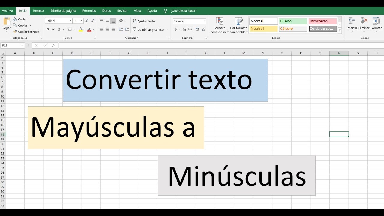 Mayúsculas en Excel (Funcion MAYUSC) - YouTube