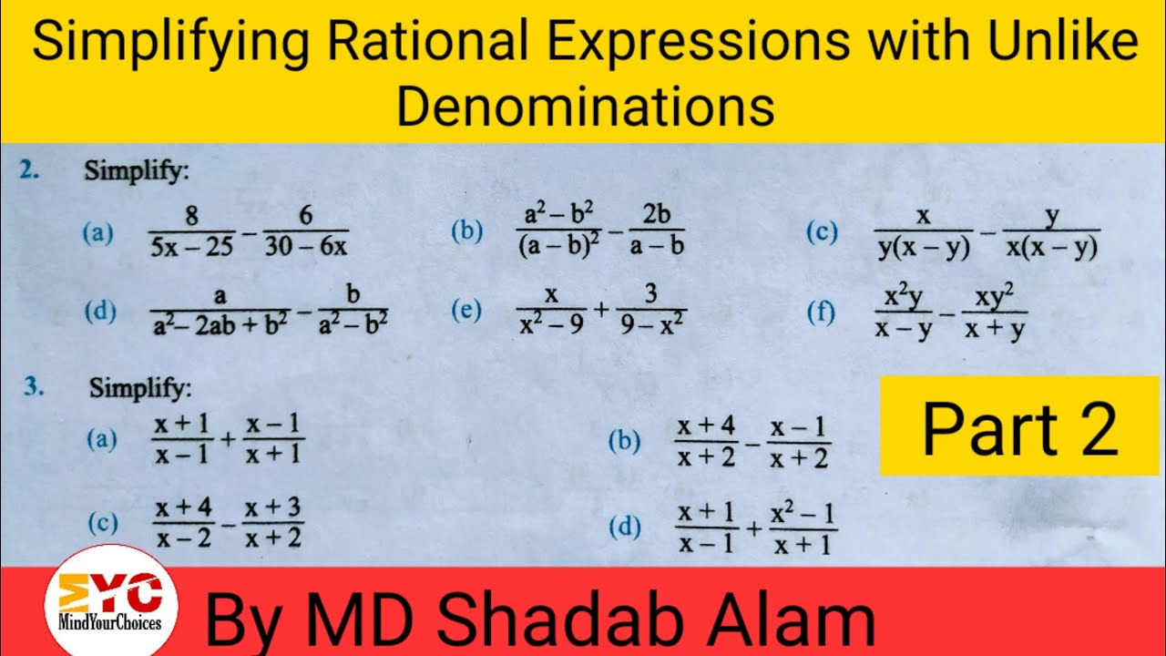 Simplify | Simplification | Simplifying Rational Expressions with ...