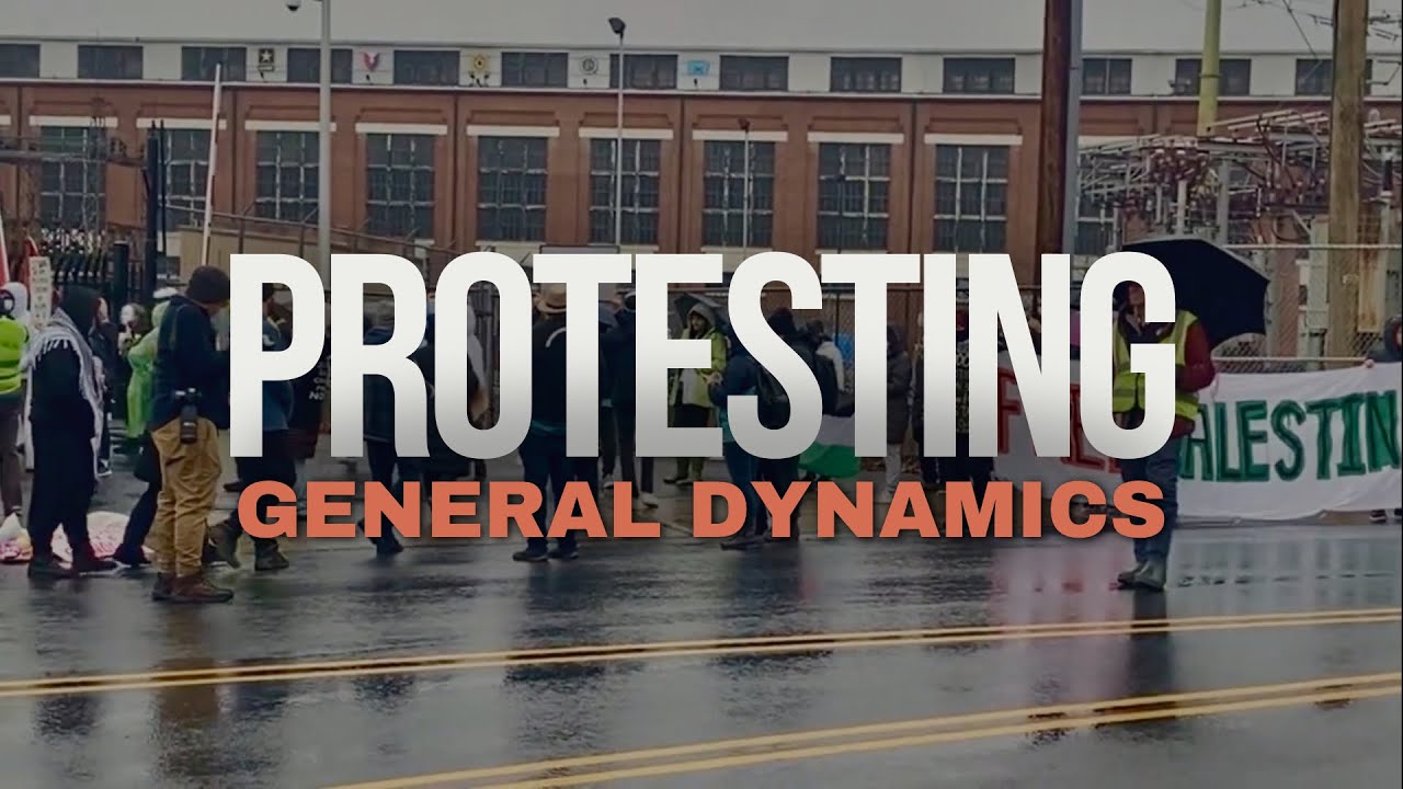 Protest outside General Dynamics in Scranton, Pennsylvania - YouTube