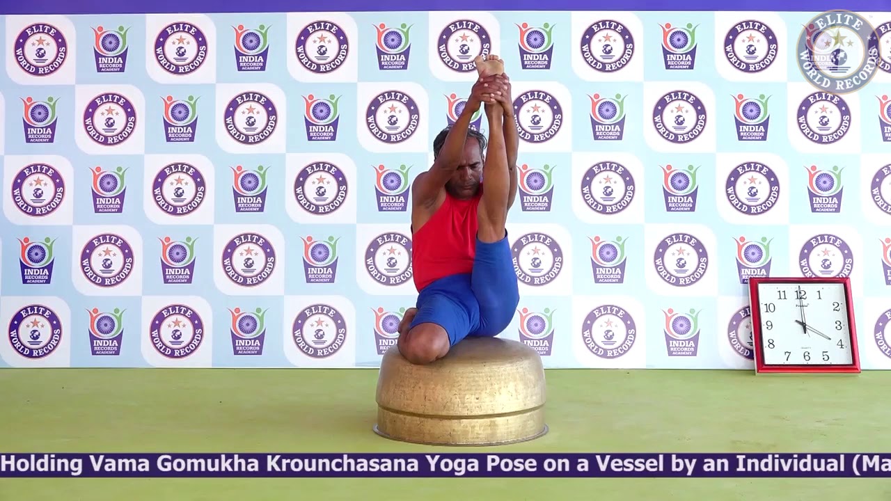 Longest TimeHolding Vama Gomukha Krounchasana YogaPose on a Vessel by ...