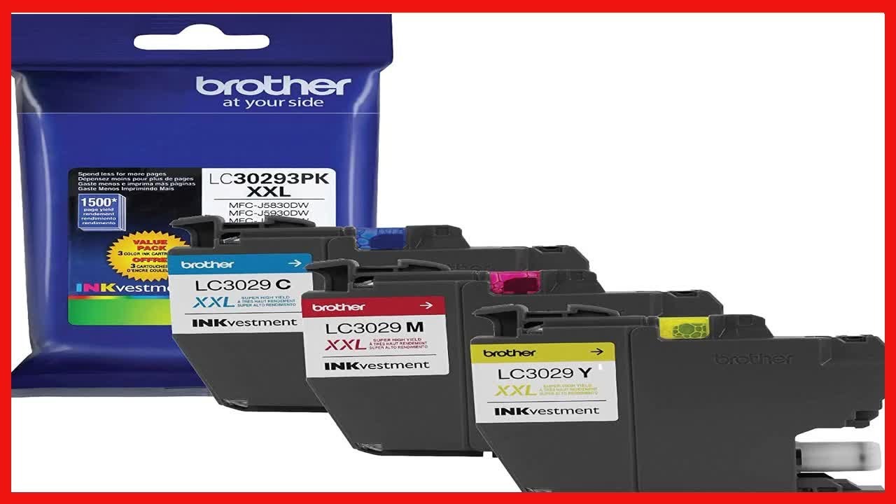 Brother LC3029 Color C/M/Y Ink Cartridges (LC30293PKS), Super High ...