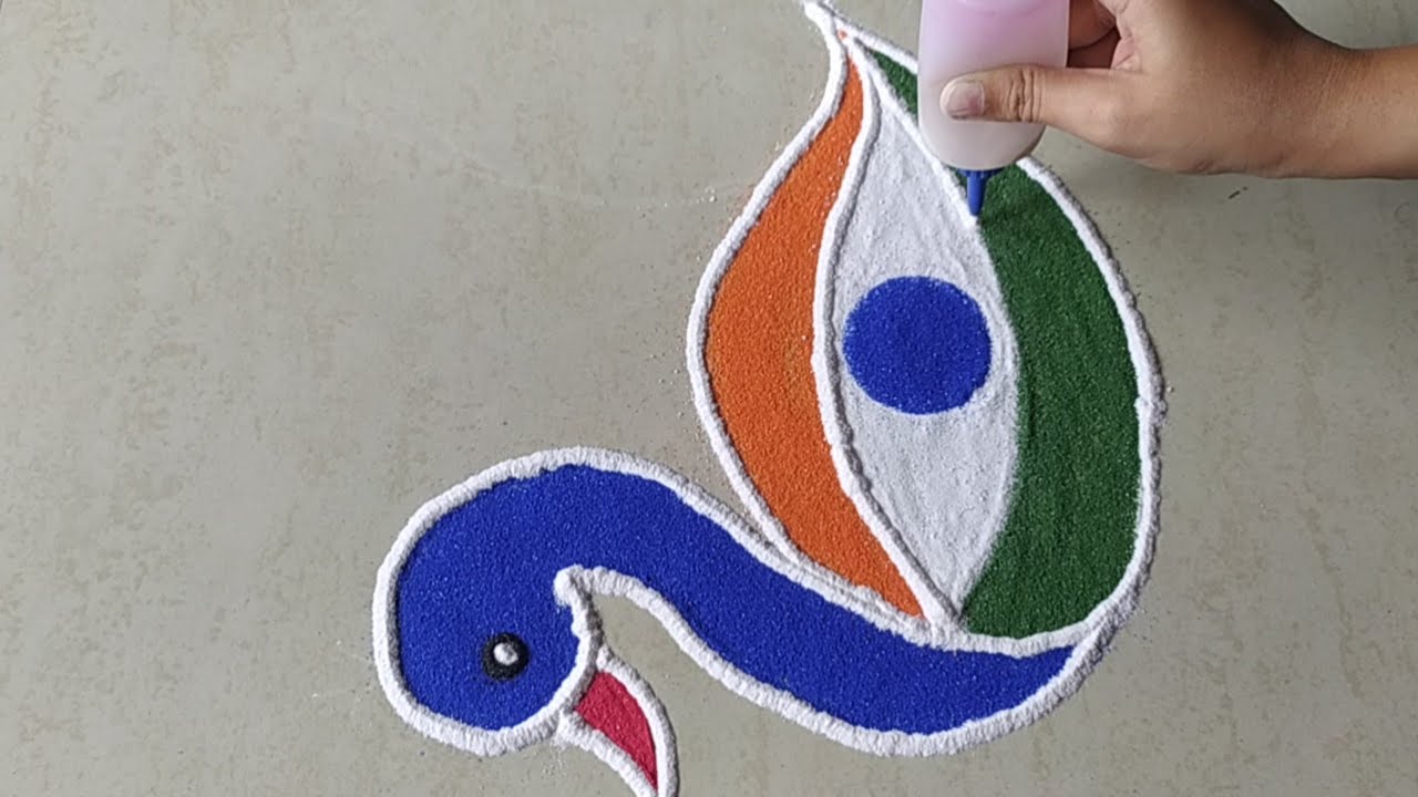 Independence day rangoli | Tri color rangoli | 15 August special ...