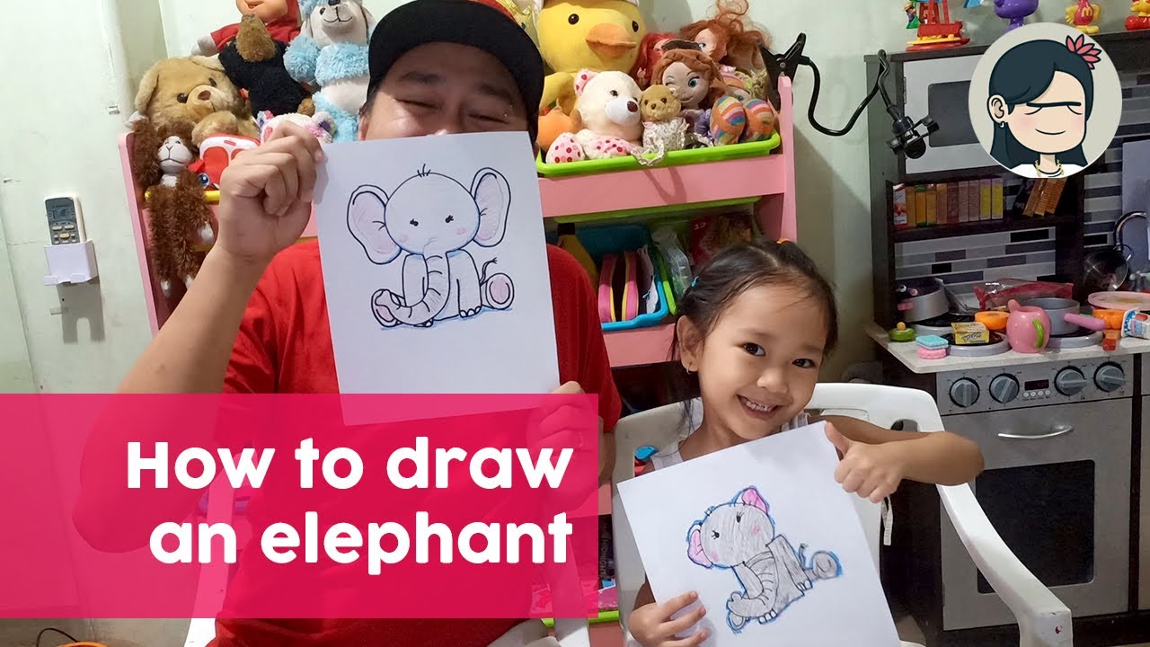 Drawing Activity for Kids - How to Draw an Elephant - YouTube