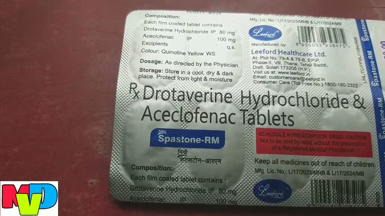 DROTAVERINE HYDROCHLORIDE & ACECLOFENAC TABLET | BENEFITS, SIDE EFFECT ...