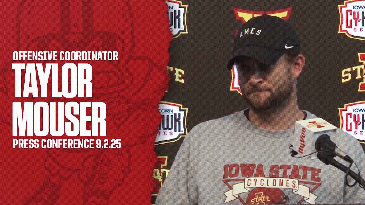 Offensive Coordinator Taylor Mouser Media Availability 9/2 | Cy-Hawk Week - YouTube
