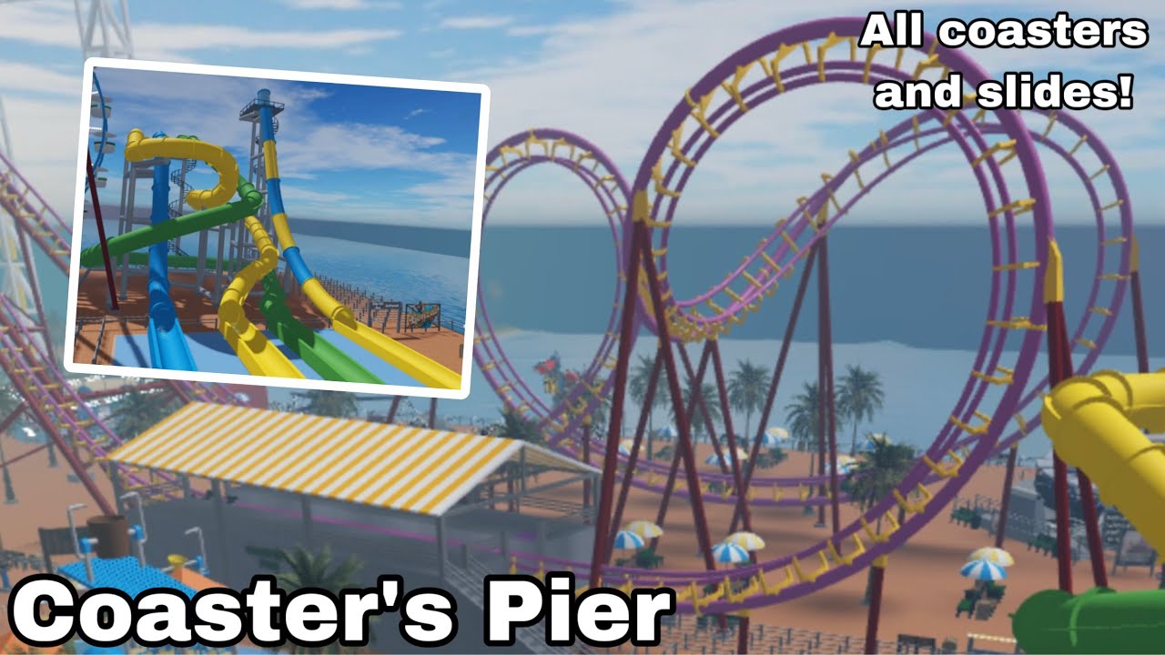 All Waterslides & Coasters at Coaster’s Pier Theme Park | ROBLOX - YouTube